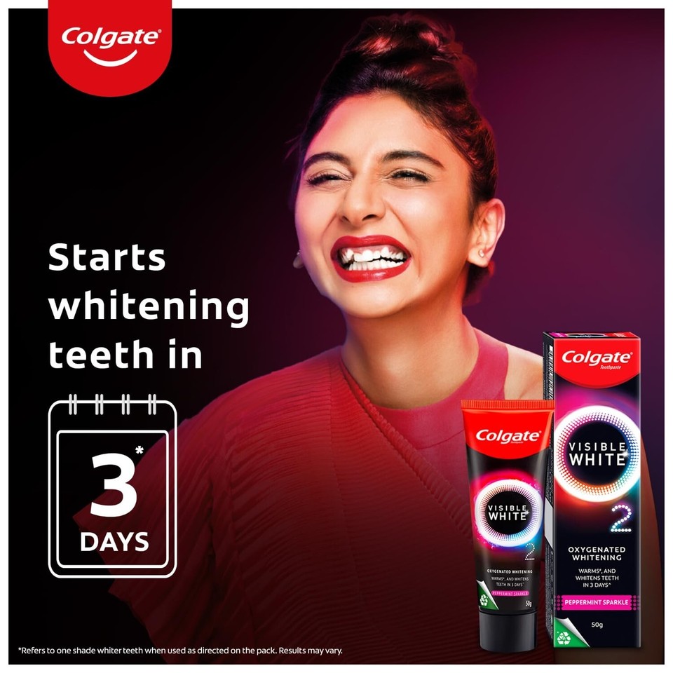 Colgate Visible White O2, Teeth Whitening Toothpaste in 3 Days -25G | eBay