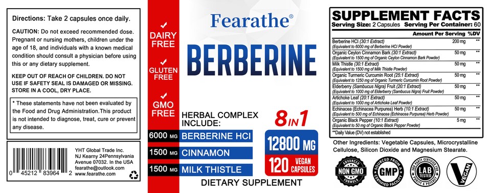 Berberine - 30 to 120 Root Extract Capsules - 12,800mg - Blood Pressure ...