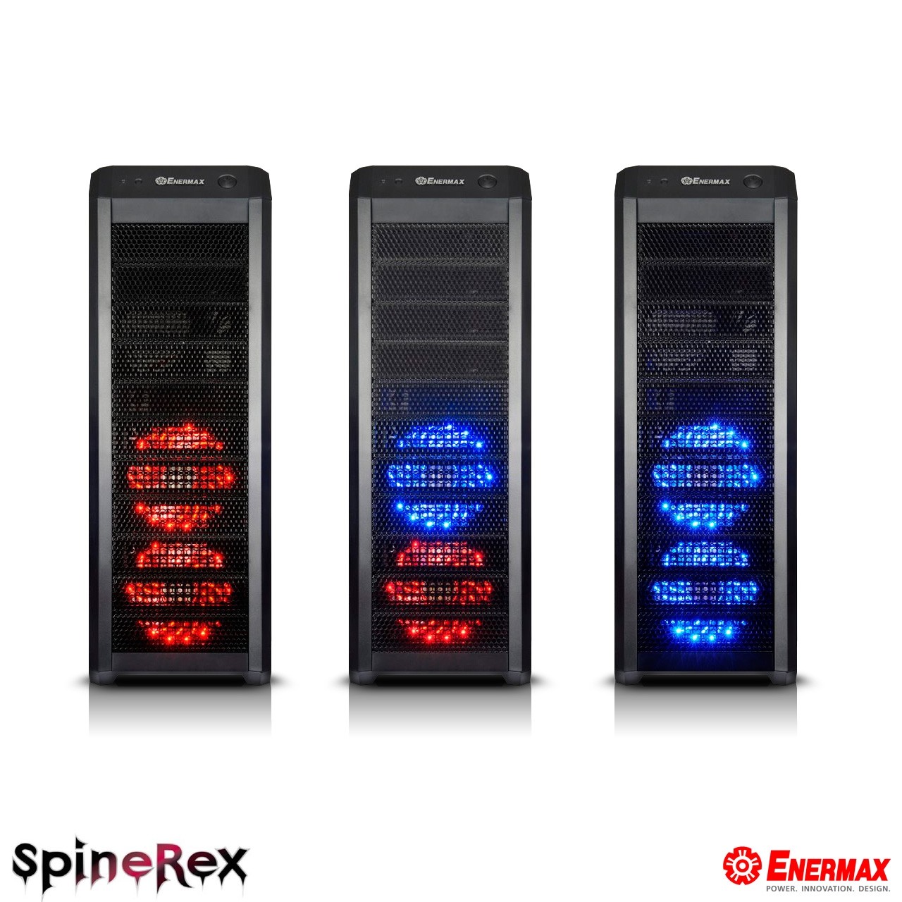 ENERMAX ECA5010M SpineRex USB3.0 Full Tower PC Gaming Case Blue/Red ...