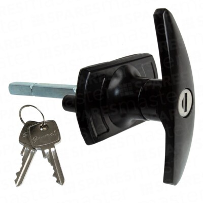 Garage Door Parts Wessex / Ellard Powder Coated Black T Handle Lock ...