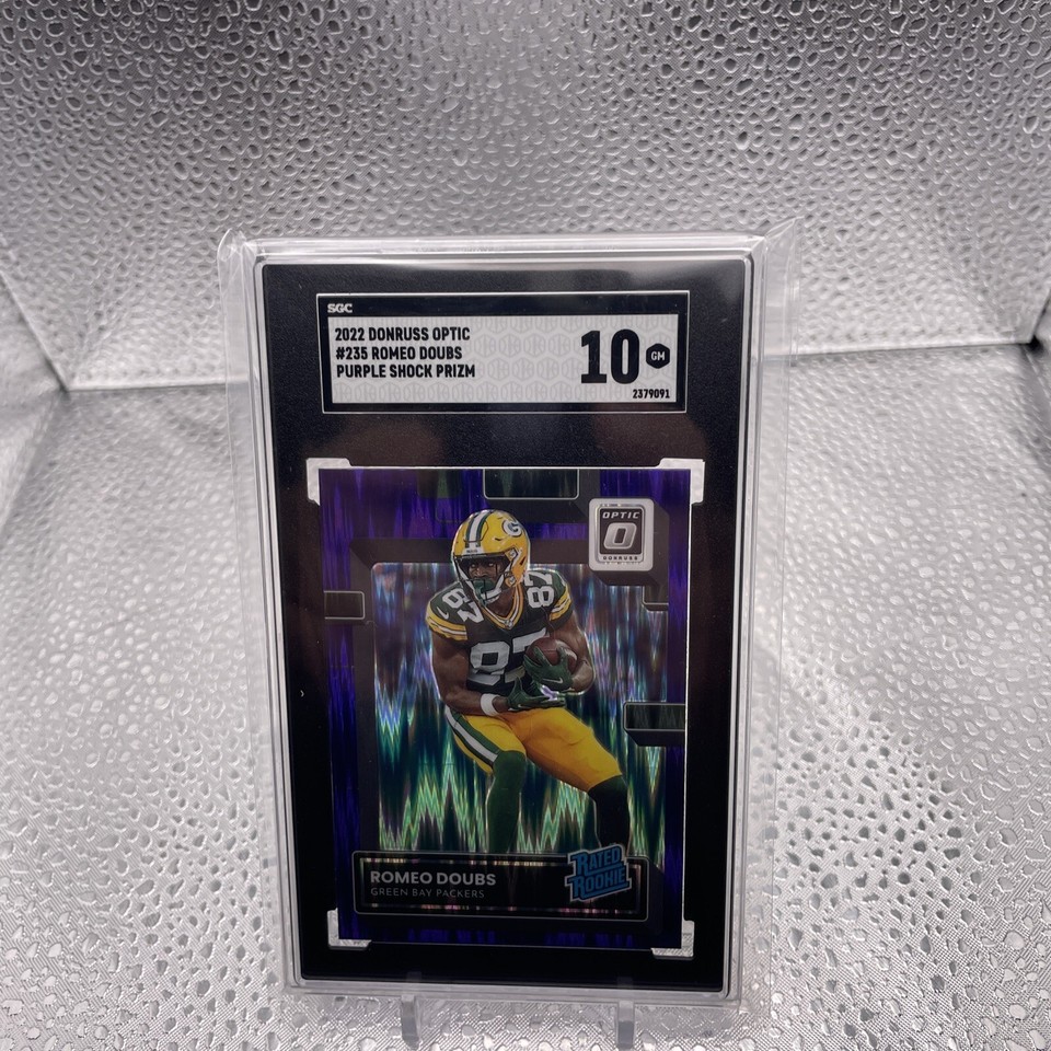 🔥2022 Donruss Optic Purple Shock Prizm Rated Rookie Romeo Doubs 235 SGC ...