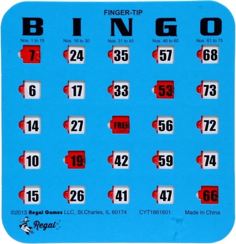 10 Regal Bingo Bulk Bingo Cards with Sliding Windows - Reusable Large ⭐ ...