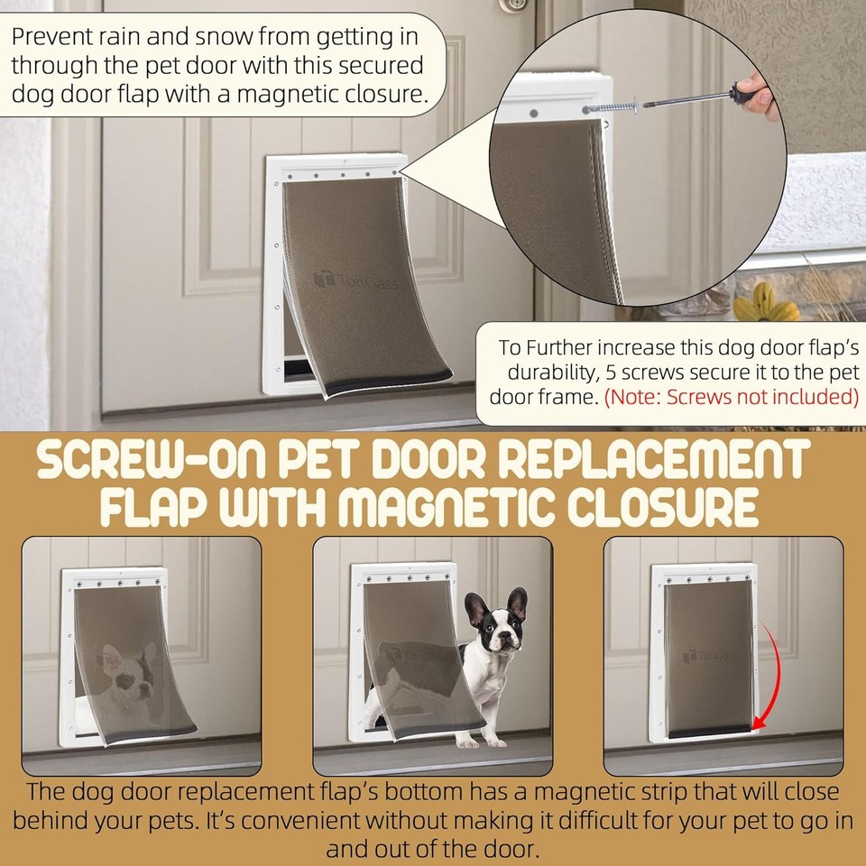 (2-Pack) PAC11-11039 Large Dog Door Flap Replacement Compatible with ...