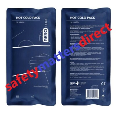 Reusable Ice Pack Hot / Cold Ice Pak with Soft Towel Cover 13cm x 28cm ...