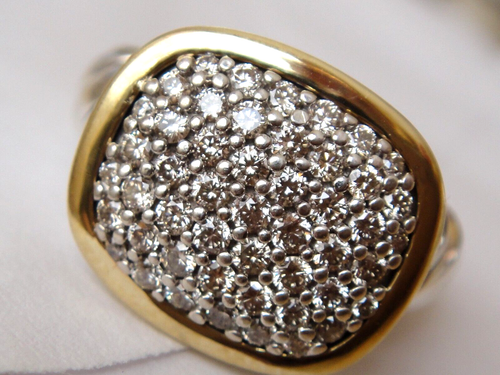 DAVID YURMAN 18K GOLD SS LARGE NEW STYLE NOBLESSE DIAMOND CABLE RING | eBay