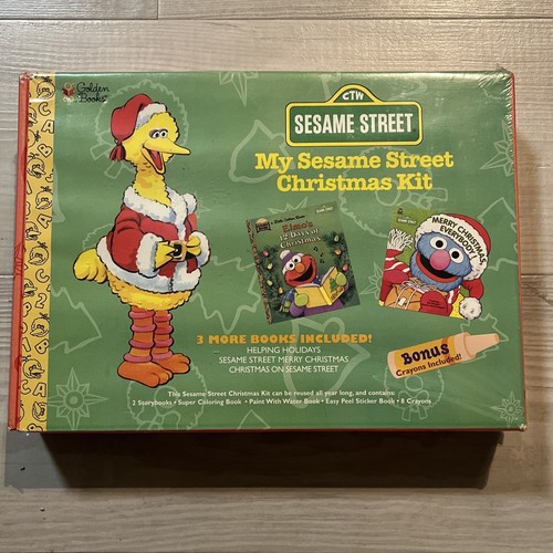 My Sesame Street Christmas Kit Golden Books Coloring Paint Stickers ...