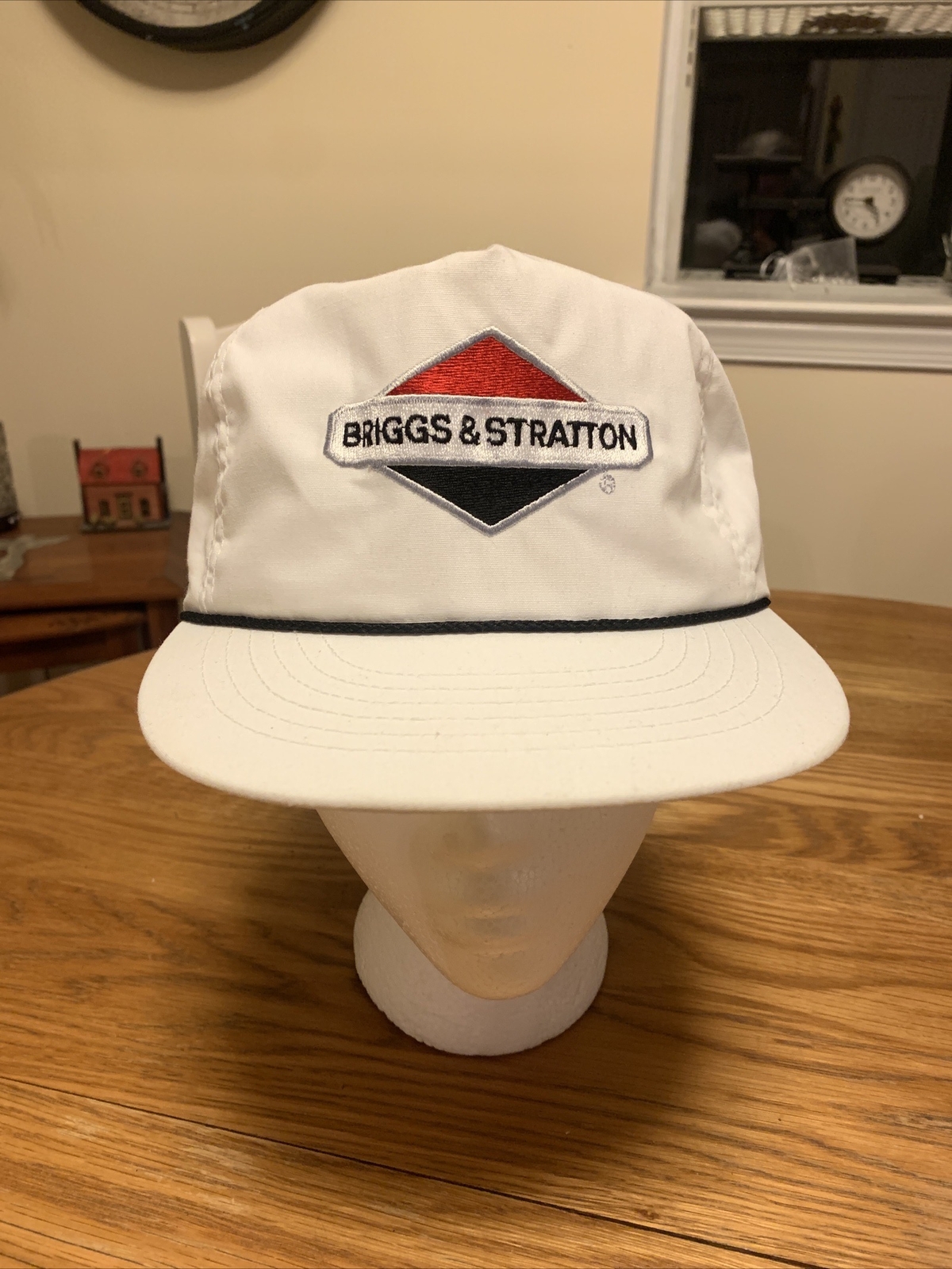 Vintage Briggs & Stratton Hat Snapback White Made In USA Engine Rope ...
