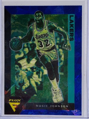 2020-21 Panini Flux Magic Johnson Blue Cracked Ice Prizm #181 Los ...