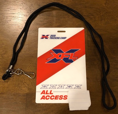 XFL 2020 Training Camp All Access Pass football media credential FREE ...