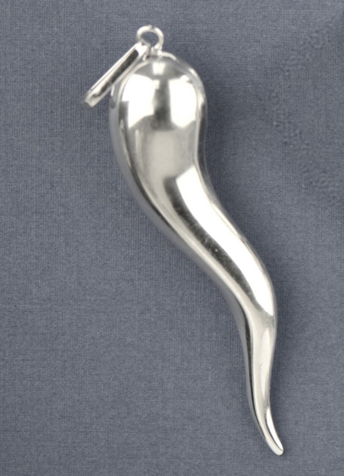 925 Sterling Silver Italian Cornicello Horn Pendant Good Luck | eBay