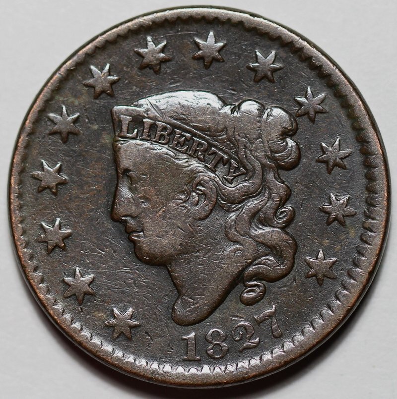 1827 Coronet Head Large Cent - US 1c Copper Coin | eBay