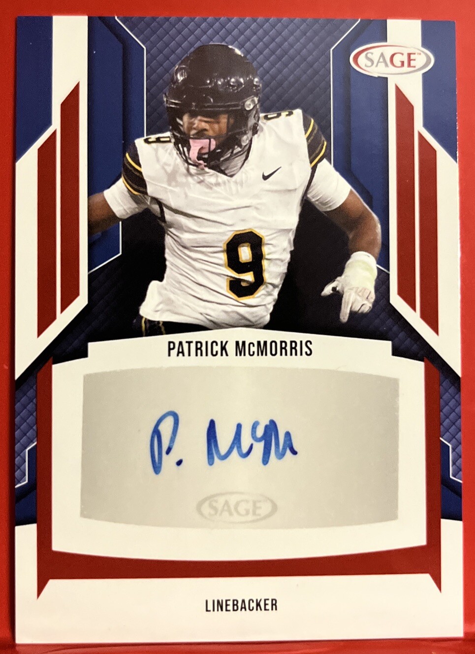 Patrick McMorris 2024 Sage Autograph Red Card #A-PM Miami Dolphins | eBay