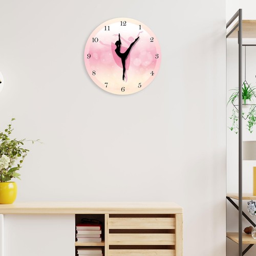 12inch Ballet Girl Wall Clock Decoration30cm Princess Pink Ballerina ...