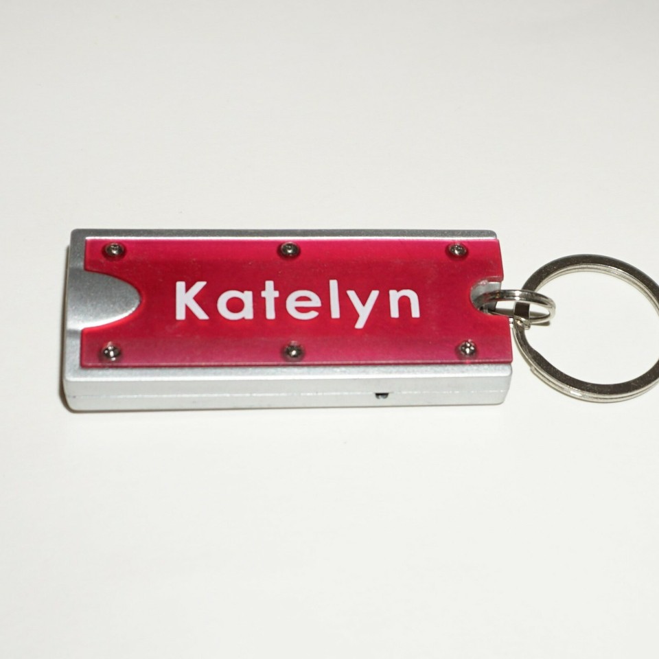 Personalized Keychain Light Up Key Ring Choose Name Colorful Mini Flash ...