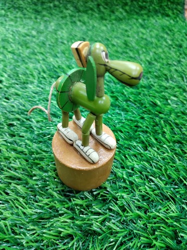 Vintage Marvin The Martian Wooden Push Up Button Collapsible PUPPET Toy ...