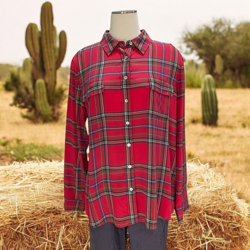 Orvis Red Plaid Plaid Shirt XL Western Cozy Rustic Fall Outdoor Camping ...