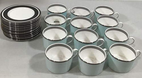 24 pc New! Kate Spade Lenox Parker Place Tea Cup & Saucer plate Service ...