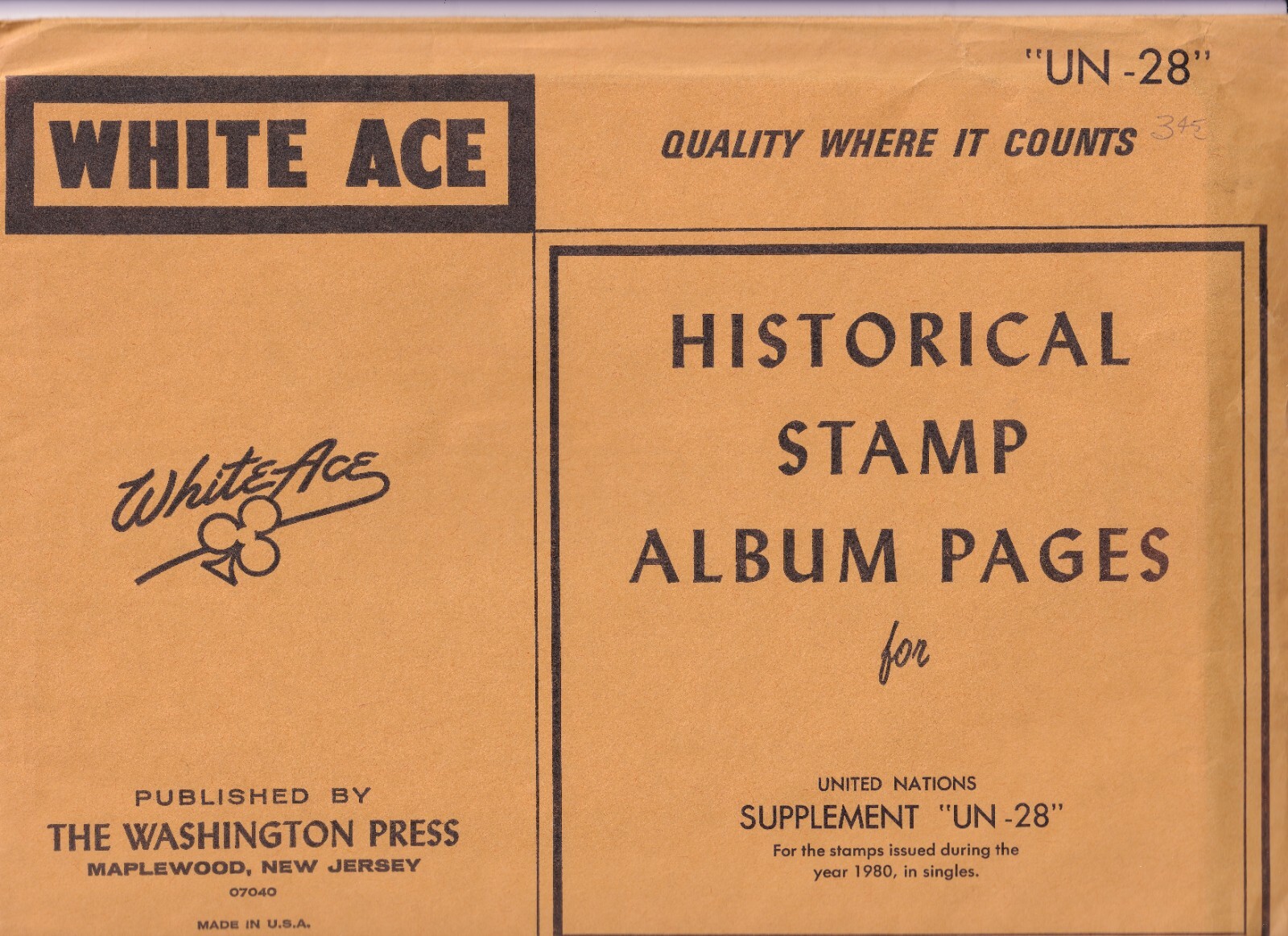 White Ace Stamp Album Pages - United Nations singles - 1980 - UN-28 | eBay