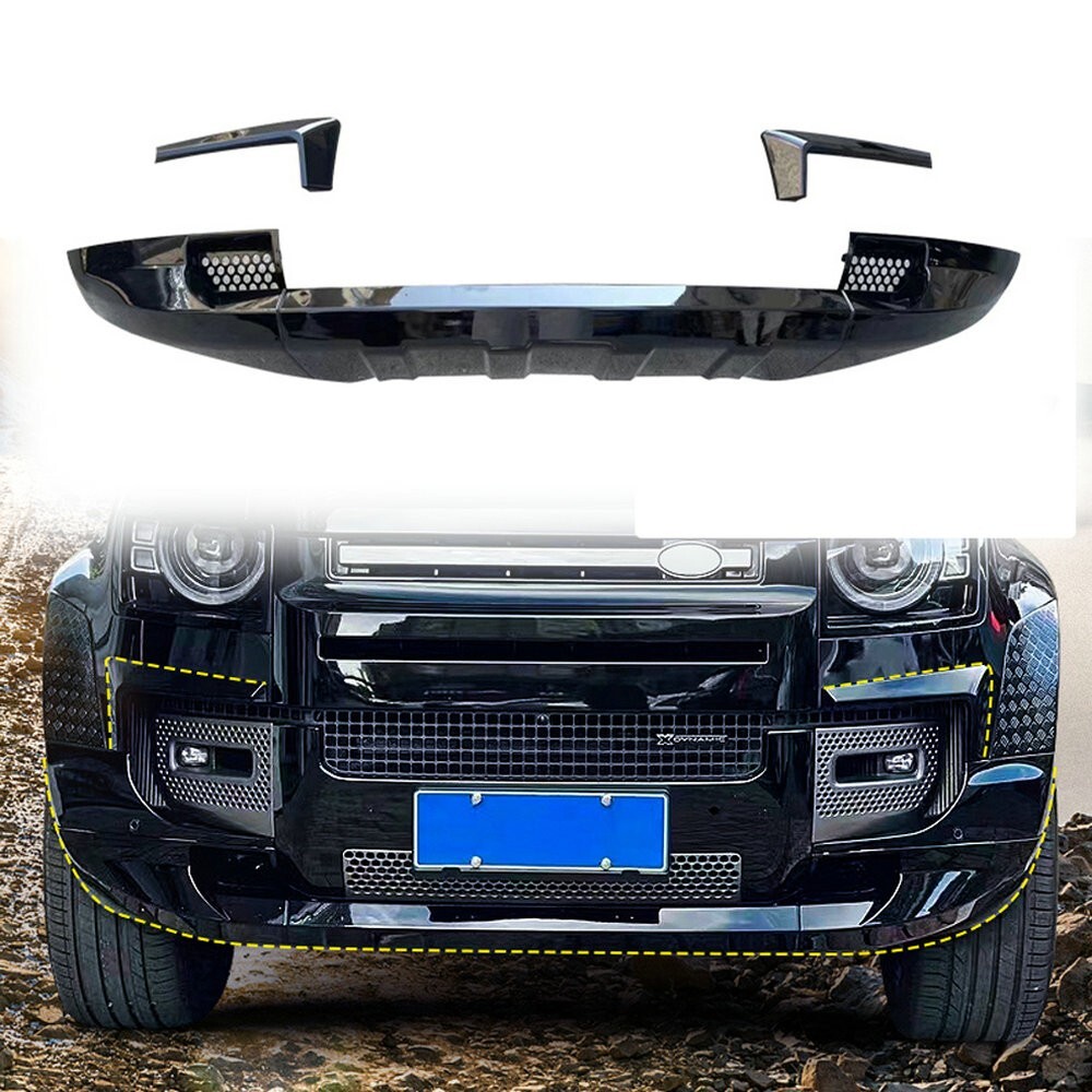 Front Lip Chin Canards Bumper Fits For Land Rover Defender 90 110 130 ...