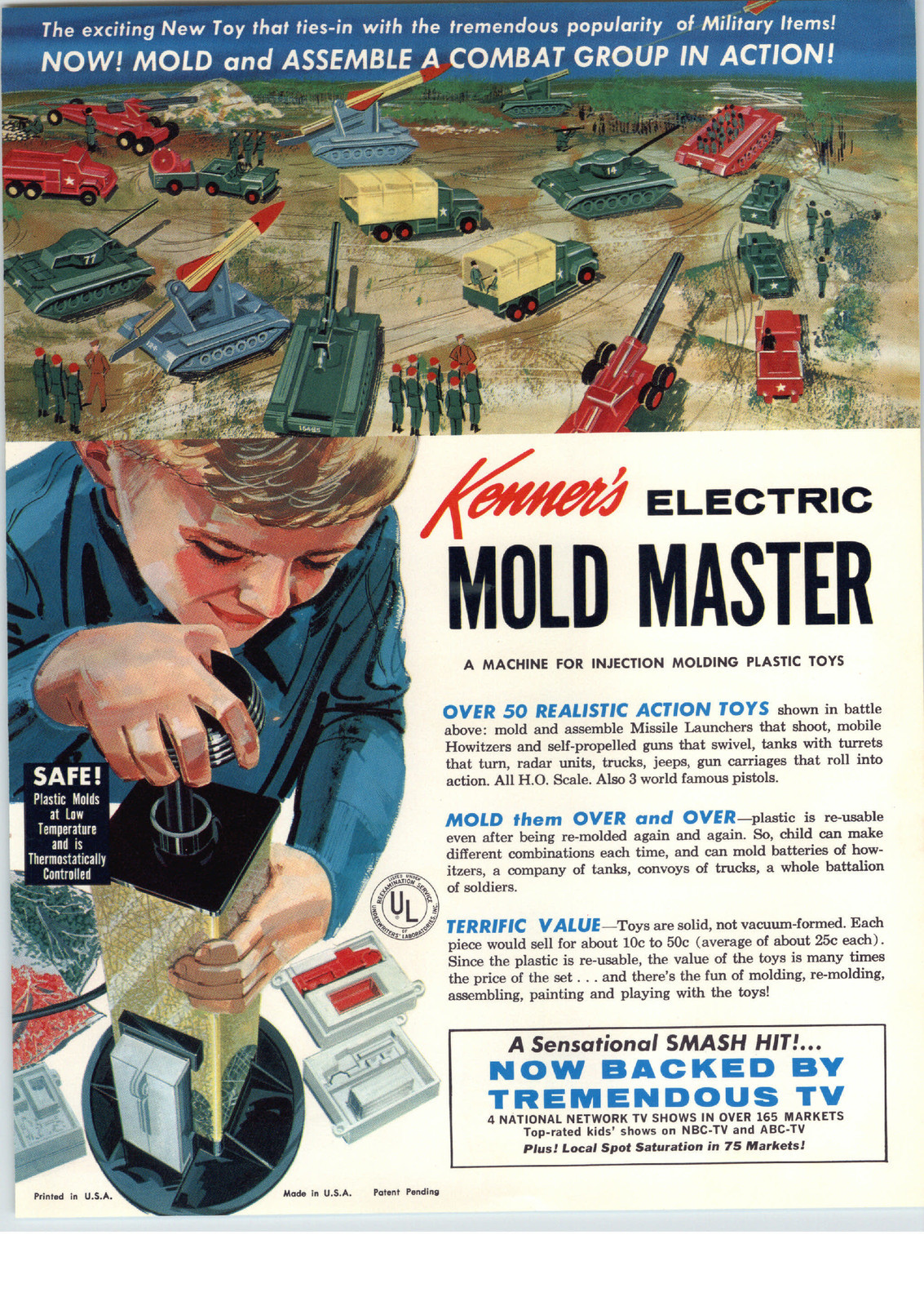 1964 PAPER AD 4 PG Kenner Electric Mold Master Army Tanks Road Builder ...
