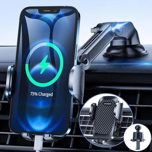 3-in-1 Car Phone Holder [122+LBS Strongest Suction & Stable Clamp Arm ...