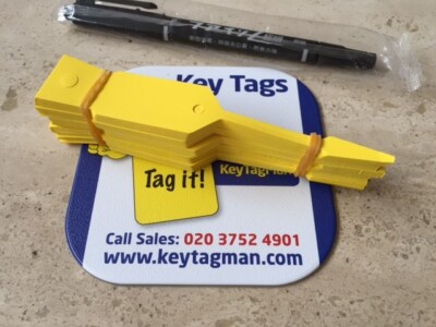 Car Key Tags Budget Pack 100 Identify all keys workshop, sales Yellow ...