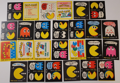 1980 PAC-MAN Sticker CARD SET 25/54 NM/MT Midway FLEER Vintage Video ...