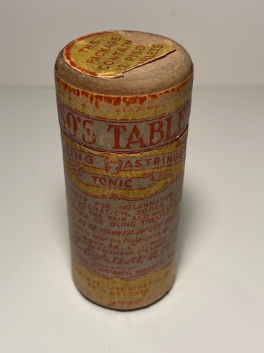 c1915 Piso's Tablets the Piso Company Warren, PA., full wood Medical ...