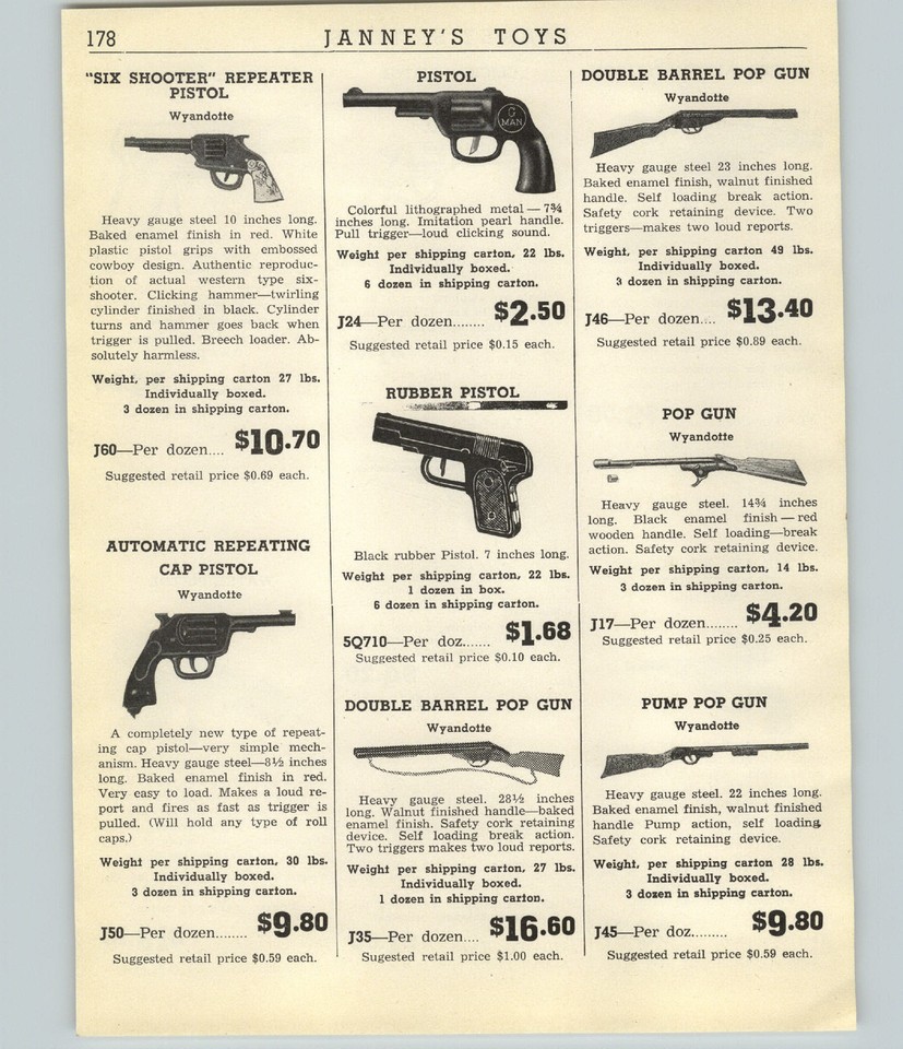 1947 PAPER AD Toy Super Automatic Tom Gun Wyandotte Me and my Buddy ...