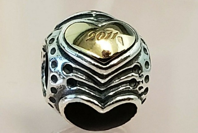 PANDORA | 14k Gold Silver Black Friday Charm 790591EN16 RARE Retired ...