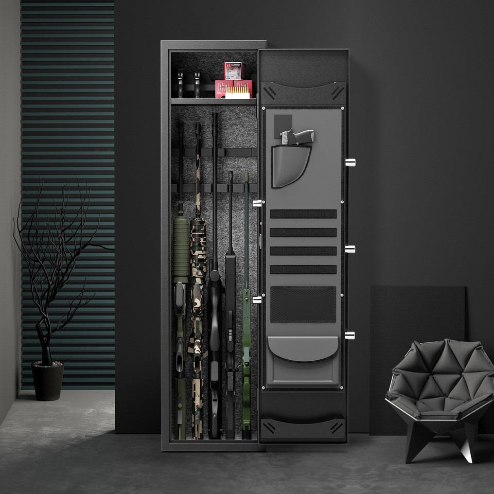 5-6 Rifle Gun Safe, Biometric Gun Safe, 57" Heavy Duty Long Gun Safe | eBay
