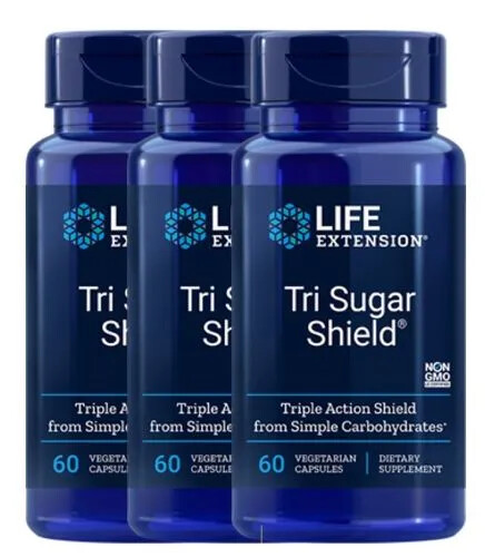 Life Extension Tri Sugar Shield, 60 Vegetarian Capsules ( 3 Bottles ...