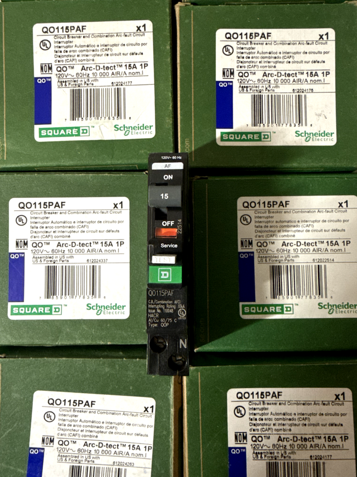 10 PCS SQUARE D QO115PAF QO 1P 15AMP AFCI ARC-FAULT CIRCUIT BREAKERS | eBay
