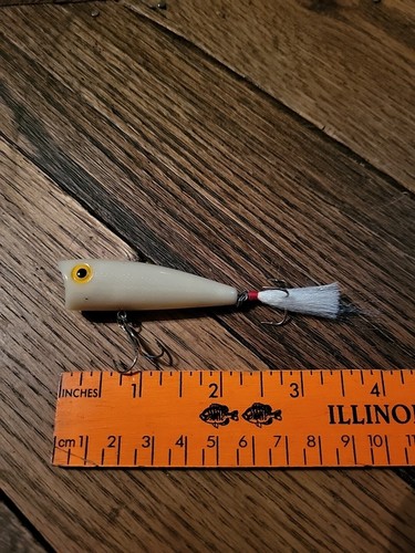 Rebel Pop-R (Rattles) Topwater Fishing Lure - Bone - off white | eBay