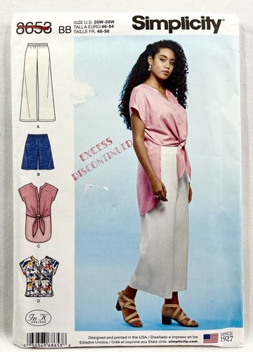 2018 Simplicity Sewing Pattern 8653 Womens Wide Leg Pants Shorts Top 20 ...