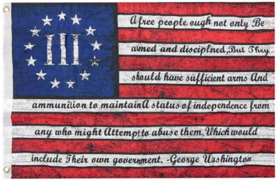 Betsy Ross SECOND AMENDMENT George Washington 100D Woven 5x8 Flag ...