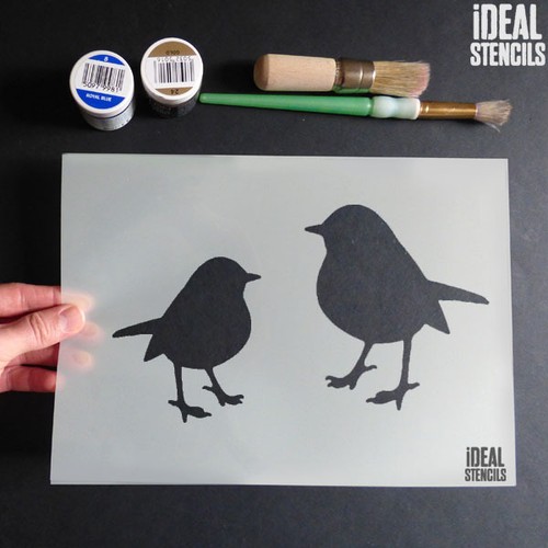 Robin Silhouette STENCIL Christmas craft decorating Window Display ...