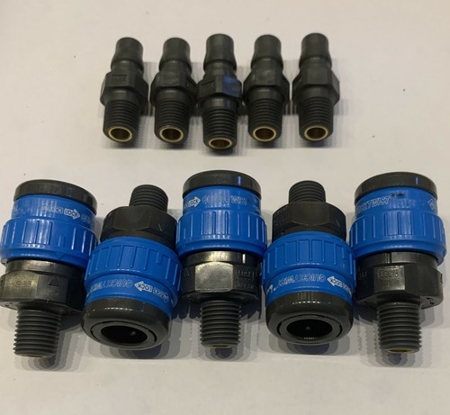 Lockable, Plastic Air Fittings Nitto- Cupla-Style 5 Male, 5 Female. 1/4 ...