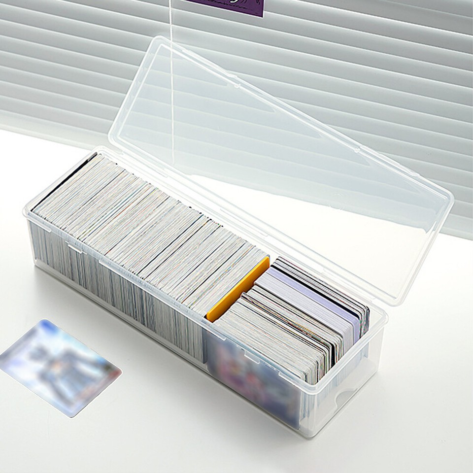 400 Count Trading Card Storage Box with Dividers Sports Cards Plastic ...