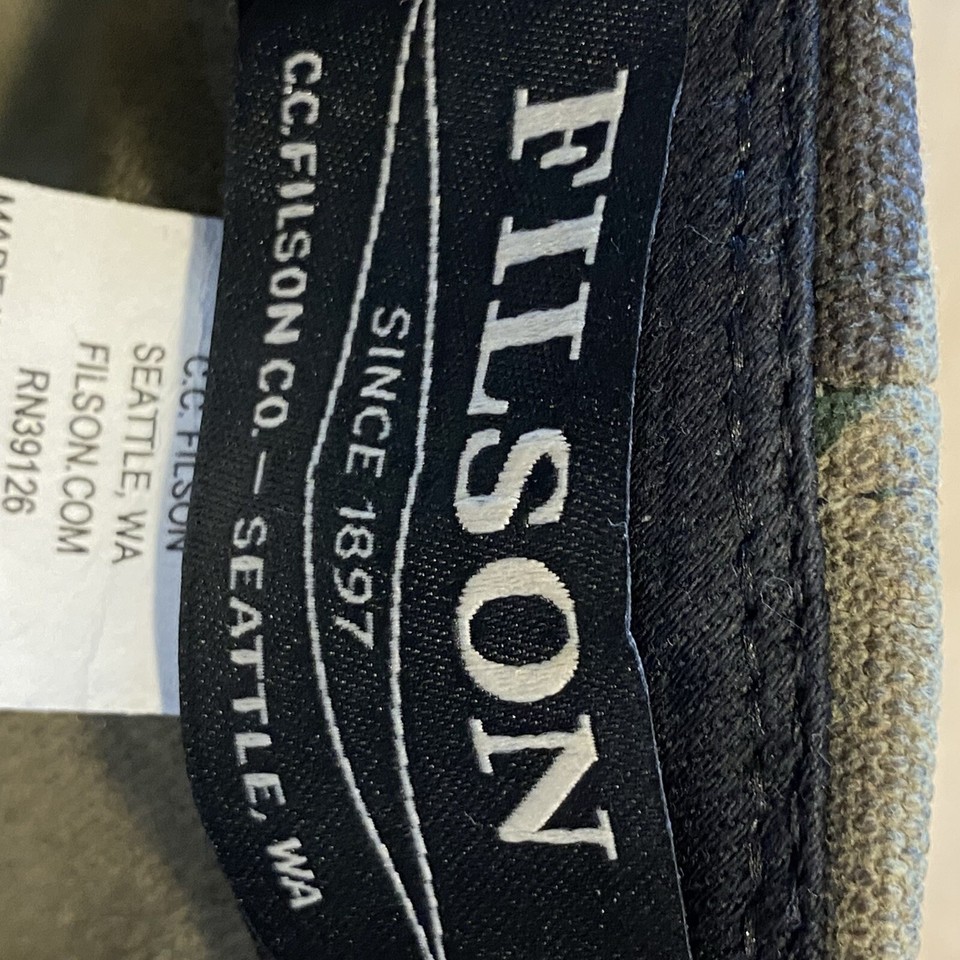 Filson Alaska Outfitter Tin Cloth Low Profile Cap - Camo / Leather ...