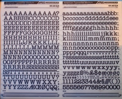 Mecanorma Dry Transfer Lettering Sheet A3, Fonts, #169 American ...