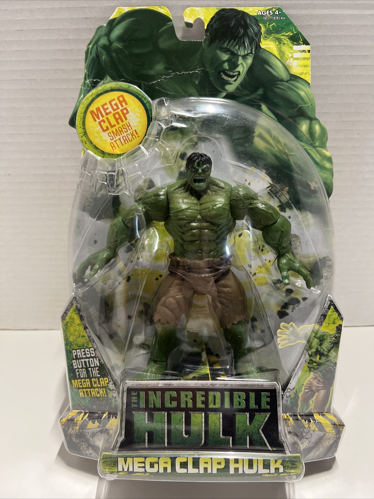 Marvel Incredible Hulk Movie Mega Clap Smash Attack Action Figure 2007 ...