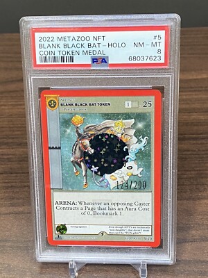💎⭐️ 2022 Metazoo BLANK BLACK BAT COIN TOKEN Medal 124/200 🦋📊 ERROR RARE ...