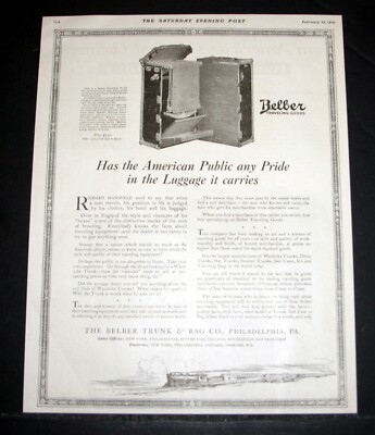1919 OLD MAGAZINE PRINT AD, BELBER TRUNK, HAS THE PUBLIC PRIDE IN THEIR ...