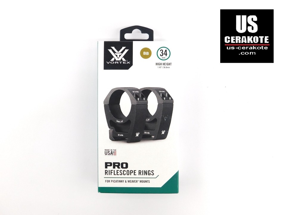 Vortex Pro Series 34mm High Weaver Style Scope Rings Burnt Bronze PR34 ...