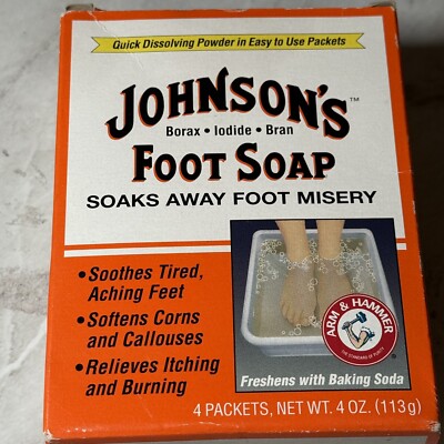 Johnson's Foot Soap Powder Soak 4 Packets for Aching Feet NEW | eBay