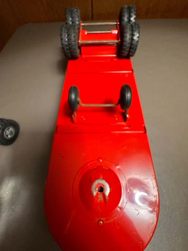 Vintage 50's Structo Steel Company Chrome Semi Truck with Red Trailer ...