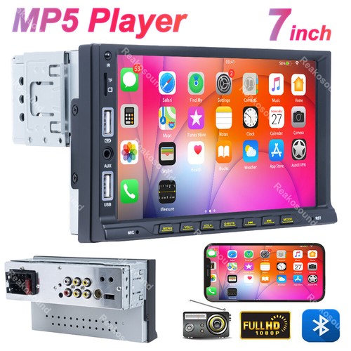 7" Single 1 DIN MP5 Player Bluetooth Car Stereo HD Touch Screen FM ...