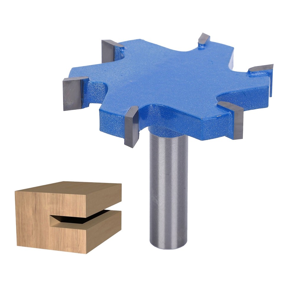 6 Edge T Type Slotting Cutter Router Bit 12mm Shank Woodworking Tool ...