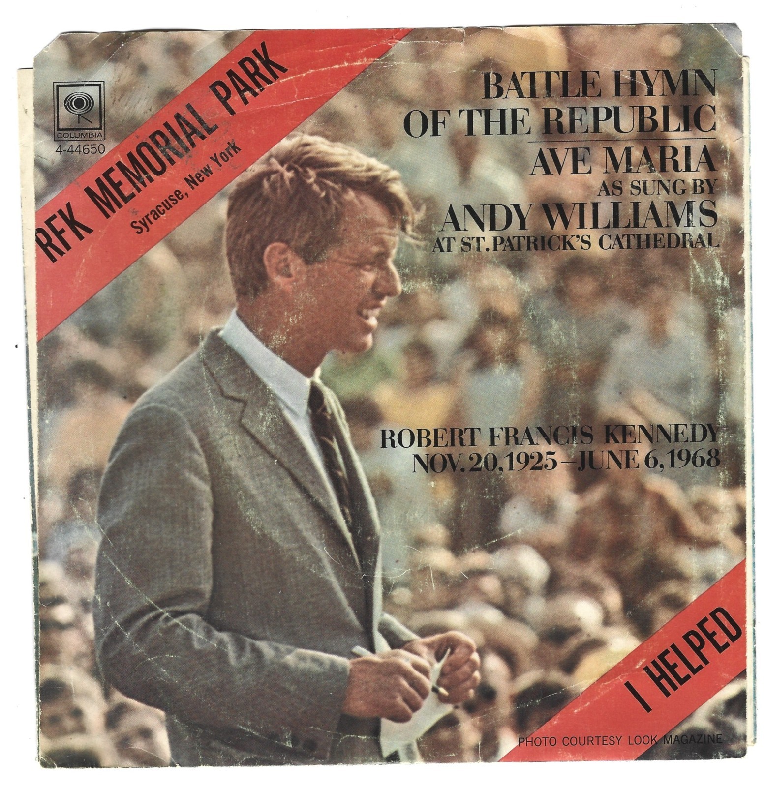 Andy Williams - Battle Hymn of The Republic~picture sleeve only~ RFK ...
